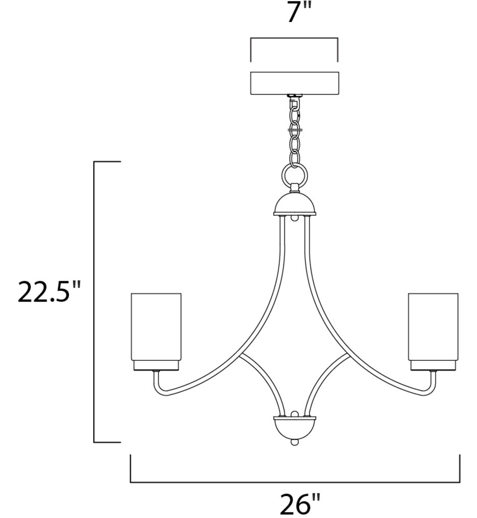 Maxim Lighting - 30265CLFTSN - Mod 26" Chandelier | Lamps.com