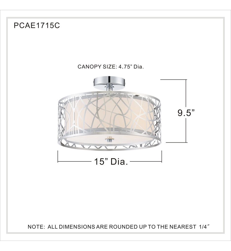 Quoizel - PCAE1715C - Abode 15" Semi-Flush | Lamps.com