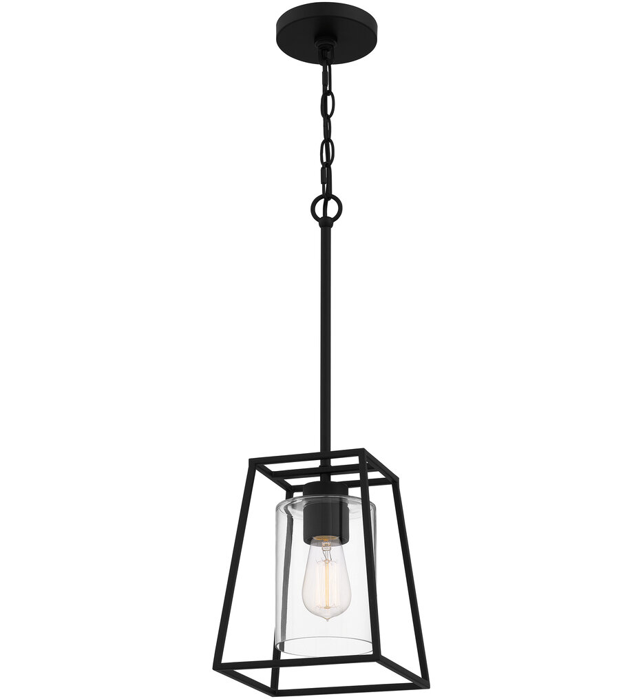 Quoizel - PRC1508MBK - Prescott 8" Mini Pendant | Lamps.com