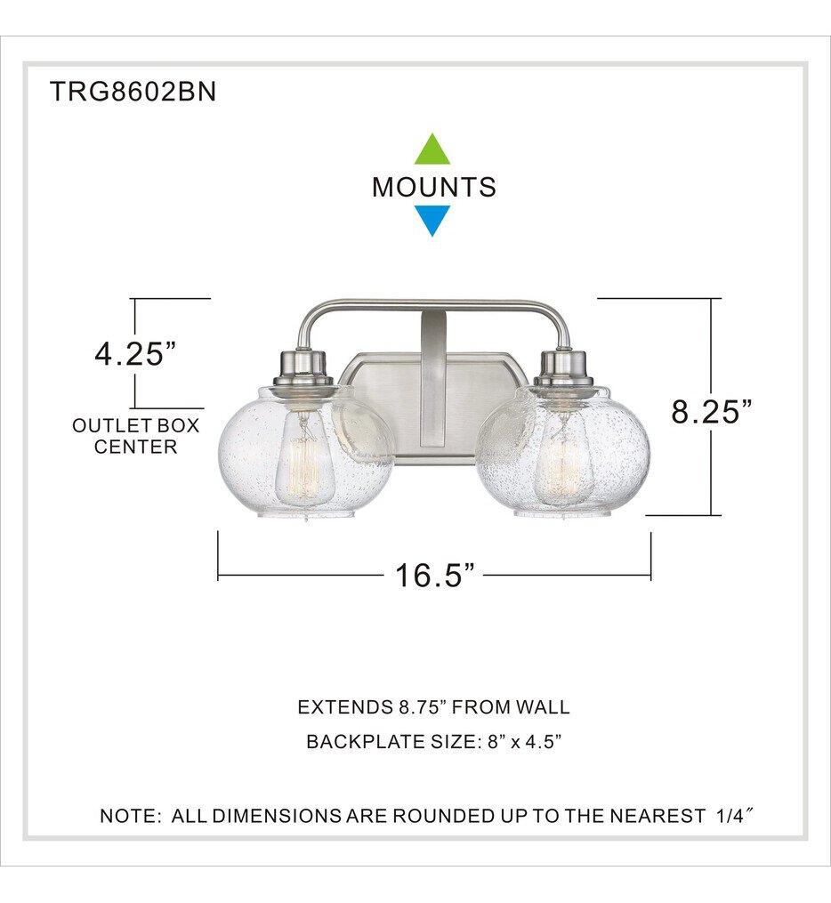 Quoizel - TRG8602BN - Trilogy 17.5" Bath Vanity Light | Lamps.com