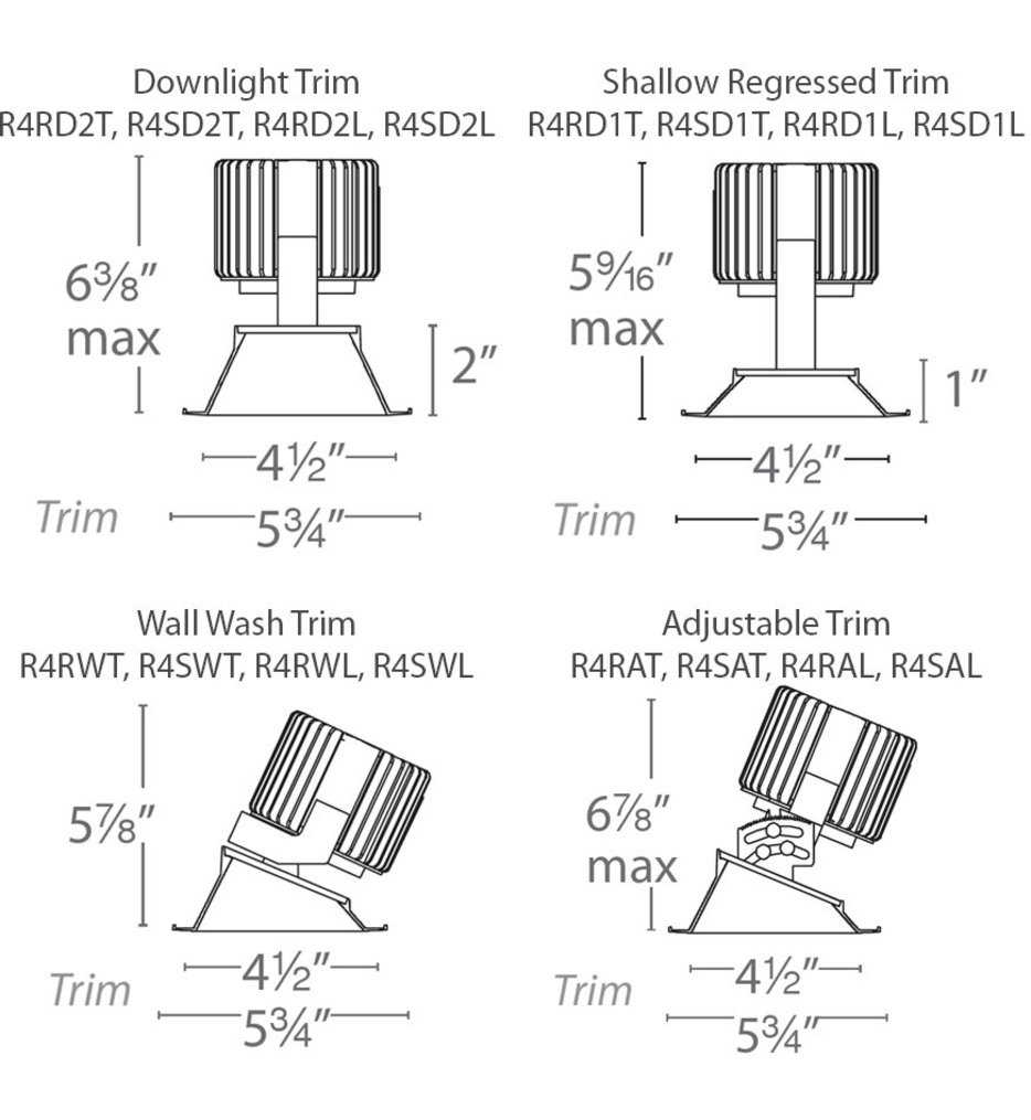 WAC Lighting - Volta LED Narrow Flood Beam Square Shallow Regressed 4 ...
