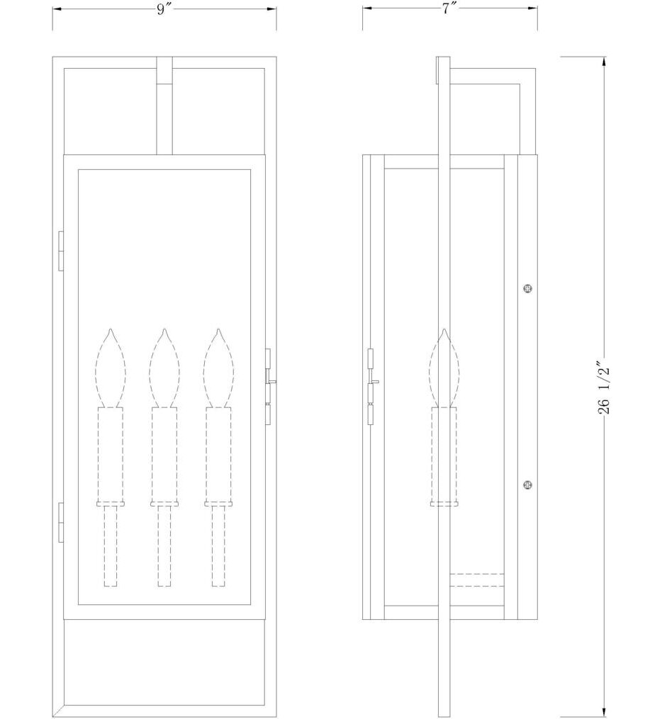 Z-Lite - 598B-BK - Lucian 26.5" Outdoor Wall Sconce | Lamps.com